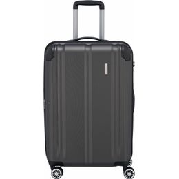 Hartschalen-Trolley Travelite "CITY, verschiedene Größen und Farben", Gr. 78, grau (anthrazit), ABS, matt, unifarben, Casual,Elegant,Klassisch,Modisch, Koffer, Reisegepäck Koffer Volumenerweiterung TSA-Schloss Volumenerweiterung