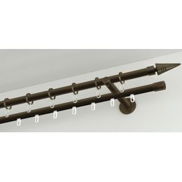 Gardinenstange Gardinia "Chicago", braun (bronzefarben), L:160cm &Oslash;:20mm, Metall, Gardinenstangen, Serie Einzelprogramm Chicago &Oslash; 20 mm