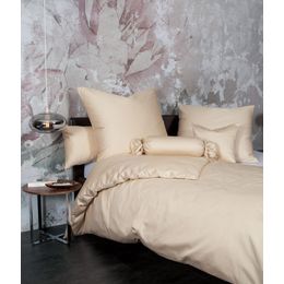 Bettwäsche Janine "Colors 31001", beige (sand), B/L: 200cm x 220cm, 1 Stk., 2 Stk., Mako-Satin, B/L: 80cm x 80cm & 80cm x 80cm, 3 Stk., Mako-Satin, Obermaterial: 100% Baumwolle, Bettwäsche, feinfädige uni Bettwäsche für alle Jahreszeiten, Markenreißverschluss