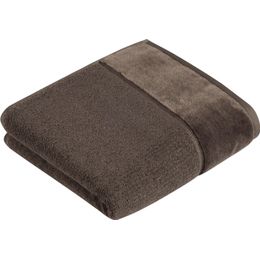Handtuch Vossen "Pure", braun (toffee), B:60cm L:110cm, Webfrottier, Obermaterial: 100% Baumwolle, Handtücher, Baumwolle & VEGAN, mit eleganter Veloursbordüre