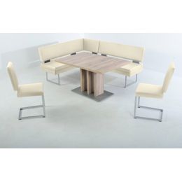K+w Komfort & Wohnen Essgruppe K+W KOMFORT & WOHNEN, weiß (bianco 31,), B:158cm H:89cm T:199cm, Sitzmöbel-Sets, langer Schenkel links oder rechts, 2 Freischwinger, 1 Funktionstisch