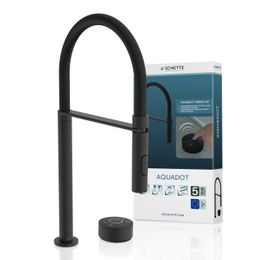 Schütte Spültischarmatur SCHÜTTE "»AQUADOT«", schwarz (schwarz matt, schwarz), B:5cm H:48cm T:25cm Ø:5cm, Messing, Armaturen, Digital gesteuerte Spültischarmatur