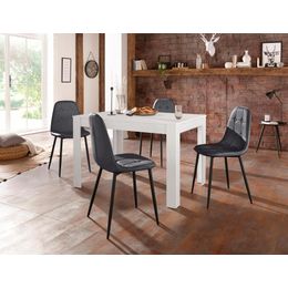 Essgruppe Inosign, schwarz-weiß (weiß, schwarz,), B:120cm, Sitzmöbel-Sets, mit Esstisch 120 cm breit