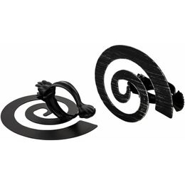 Dekoklammer f&uuml;r Raffhalter GOOD LIFE "Helix" Gr. 1, schwarz, B:8cm H:8cm, Metall, Raffhalter, f&uuml;r Stoffe und Vorh&auml;nge