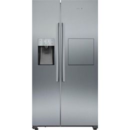 Siemens Side-by-Side "KA93GAIEP", Energieeffizienz: E (A-G), silber (geb&uuml;rsteter stahl antifingerprint), B:90,8cm H:178,7cm T:70,7cm, K&uuml;hlschr&auml;nke