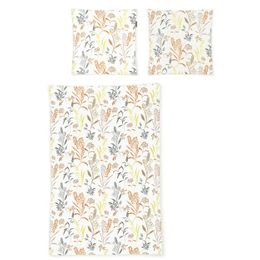 Bettwäsche Irisette "Easy 8510", orange, B/L: 155cm x 220cm, 1 Stk., 1 Stk., Seersucker, B/L: 80cm x 80cm, 2 Stk., Seersucker, Obermaterial: 100% Baumwolle, Bettwäsche, pflegeleicht