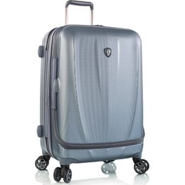Hartschalen-Trolley Heys "Vantage, in verschiedenen Farben und Größen", Gr. B/H/T: 41 x 66 x 26 86, blau (slate blau), Polycarbonat-Verbundwerkstoff, unifarben, Koffer, Heys x Joachim Llambi Reisegepäck Frontzugangsfach Volumenerweiterung