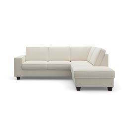 Ecksofa Home Affaire "County L-Form", beige (natur), B:236cm H:81cm T:213cm, Luxus-Microfaser (100% Polyester);Struktur fein (100% Polyester);Luxus-Microfaser weich (9&szlig;% Polyester, 10% Polyamid), Sofas, Ecksofa, wahlweise Ottomane links oder rechts, mit Federkern-Polsterung
