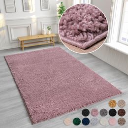 Hochflor-Teppich my home "Viva" Gr. 7, lila (flieder), B:240cm H:45mm L:320cm, Kunstfaser, Teppiche, Uni Farben, einfarbig, besonders weich und kuschelig, Kundenliebling