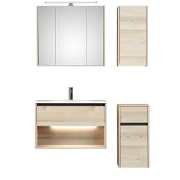 Badmöbel-Set SAPHIR "Quickset 393", beige (polar pinie quer nb), Kastenmöbel-Sets