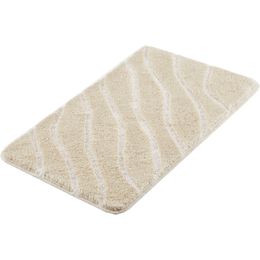 Badematte Kleine Wolke "Tram", braun (caramel), H:20, Polyacryl, Badematten, modernes Wellen Design, Hoch-Tief Effekt