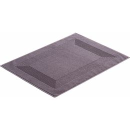 Badematte Vossen "New Generation" Gr. 2, grau (dunkelgrau), H:10mm, Baumwolle, Badematten, Badteppich, mit Bordüre, Hoch-Tief Effekt, reine supersoft Baumwolle