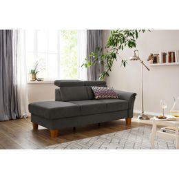Recamiere Home Affaire "Conville", braun (espresso), B:194cm H:84cm T:93cm, 100% Polyester, Sofas, Recamiere, incl. Kopfteilverstellung, Federkern, wahlweise mit Bettkasten