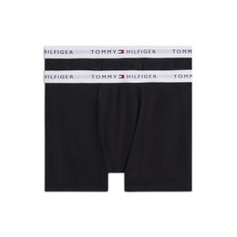 Boxershorts "2PK BOXER BRIEF", Kinder, Gr. 164/170, schwarz (schwarz, schwarz), Jersey, Obermaterial: 95% Baumwolle, 5% Elasthan, Tommy Hilfiger Underwear, unifarben, körpernah, Unterhosen, mit elastischem Logobund