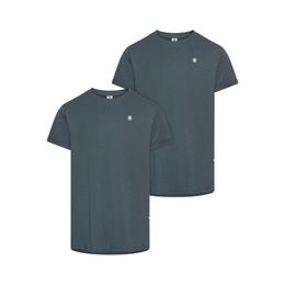 G-Star Raw T-Shirt G-STAR "Lash 2er Pack", Herren, Gr. XXL, grau (schwarz slate, schwarz slate), Jersey, Obermaterial: 100% Baumwolle, unifarben, relaxed fit, Rundhals, mit Umschlag, Shirts, aus Baumwolle