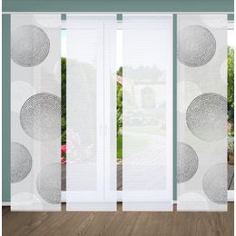 Schiebegardine HOME IN GREEN "GINNO" Gr. 1, grau, B:60cm H:245cm, Polyester, Gardinen, SET DIGITALDRUCK,BAMBUSOPTIK RECYCELT