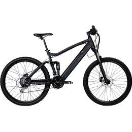 Zündapp E-Bike ZÜNDAPP "XFS" Gr. 48, schwarz (schwarz, rot), Elektrofahrräder, 48cm, 27,5 Zoll (69,85cm), Pedelec, Elektrofahrrad für Damen u. Herren, MTB