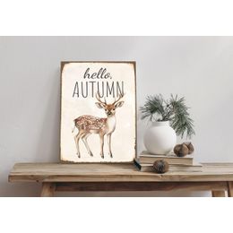 Alu-Dibond-Druck queence "Rehkitz", braun (farbe bild(er): braun), B:20cm H:30cm T:0,2cm, Alu Dibond, Bilder, Autumn, Herbst, Schild