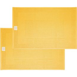 Hotelmatte Dyckhoff "Nature", gelb (amber), H:3mm, Baumwolle, Badematten, 2 teilig