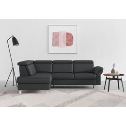 Sit & More Ecksofa SIT & MORE "Arngast L-Form", schwarz, B:245cm H:84cm T:194cm, Sofas, Ecksofa, inklusive Kopfteilverstellung und Federkern