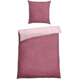 Wendebettwäsche Schiesser "Vinnie aus weicher Baumwolle mit edlem Melangeeffekt", rosa, B/L: 135cm x 200cm, 1 Stk., 1 Stk., Renforcé, B/L: 80cm x 80cm, 2 Stk., Renforcé, Obermaterial: 100% Baumwolle, Bettwäsche, MADE IN GREEN by OEKO-TEX-zertifiziert