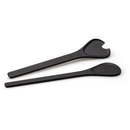 Salatbesteck CONTINENTA "Duracore", schwarz, Kunststoff, Kochbesteck-Sets, Akazienholz, 31, cm