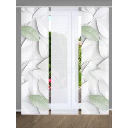 Schiebegardine HOME IN GREEN "LISON" Gr. 1, grün, B:60cm H:245cm, Polyester, Gardinen, SET DIGITALDRUCK,BAMBUSOPTIK RECYCELT