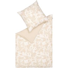 Bettwäsche Musterring "Blossom", beige, B/L: 155cm x 220cm, 1 Stk., 1 Stk., Satin, B/L: 80cm x 80cm, 2 Stk., Satin, Obermaterial: 100% Baumwolle, Bettwäsche, aus Baumwolle