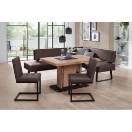 K+w Komfort & Wohnen Essgruppe K+W KOMFORT & WOHNEN "Spider II", braun (schwarzbraun,), H:88cm T:50cm, Sitzmöbel-Sets, langer Schenkel wahweise in 2 Breiten, 2 Freischwinger, 1 Tisch