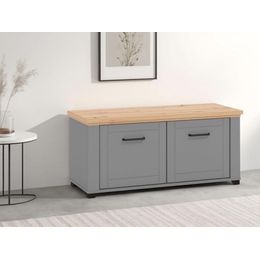 Schuhbank Home Affaire "Valencia", grau (grau mat), B:103,5cm H:47,5cm T:41cm, MDF, Spanplatte, Sitzbänke