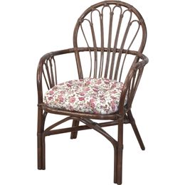 Esszimmersessel, braun, B:60cm H:91cm T:67cm, Stoffbezug 60% Baumwolle/40% Polyester, HOFMANN LIVING AND MORE, Sessel, Handgeflochten