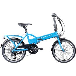 Zündapp E-Bike ZÜNDAPP "Z101" Gr. 37, blau, Elektrofahrräder, 37cm, 20 Zoll (50,80cm), Pedelec, Elektrofahrrad für Damen u. Herren