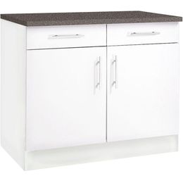 Unterschrank KOCHSTATION "KS-Toledo", weiß, B:100cm H:85cm T:60cm, Schränke