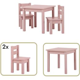Kindersitzgruppe Hoppekids "MADS Kindersitzgruppe", rosa (hellrosa,), FSC-zertifizierter Holzwerkstoff, FSC-zertifiziertes teilmassives Holz, MDF, Sitzmöbel-Sets, in vielen Farben, mit zwei Stühlen