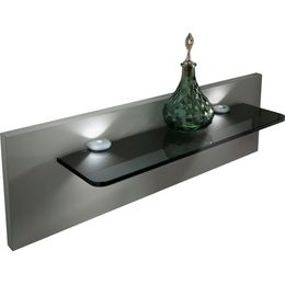 Aufsatzpaneel Wiemann "Monaco", grau (kieselgrau, dekor, rauchglas), B:60cm H:20cm T:12cm, Glas, Holzwerkstoff, M&ouml;belaufs&auml;tze, wahlweise mit Beleuchtung
