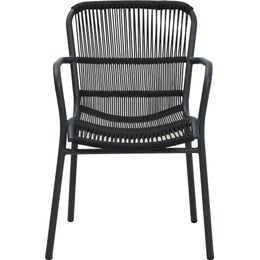 Gartenstuhl Best "Ives", grau (anthrazit), B:66cm H:86cm T:56cm, Aluminium, Stühle, Outdoor Dining Stuhl