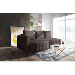 Loungesofa exxpo - SOFA FASHION "T wiggy Schlafsofa mit Bettfunktion und Bettkasten", braun, B:212cm H:93cm T:114cm, Sofas, Lounge-Sofa, komfortabler Federkern, super Sitzkomfort, elegante Formensprache