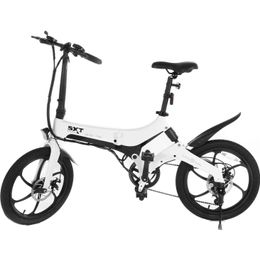 E-Bike Sxt ScooterS "Velox MAX" Gr. 41, weiß (schwarz, braun), Elektrofahrräder, 41cm, 20 Zoll (50,80cm), Pedelec, Elektrofahrrad für Damen u. Herren