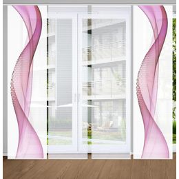 Schiebegardine HOME IN GREEN "NEVOLA" Gr. 1, lila (beere), B:60cm H:245cm, Polyester, Gardinen, SET DIGITALDRUCK,BAMBUSOPTIK RECYCELT