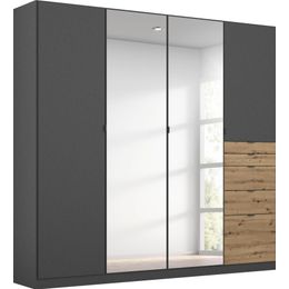 Drehtürenschrank Rauch "Kleiderschrank Schrank Garderobe Wäscheschrank Ankleide ONTARIO", grau (graumetallic, eiche artisan), B:181cm H:197cm T:54cm, Holzwerkstoff, Schränke