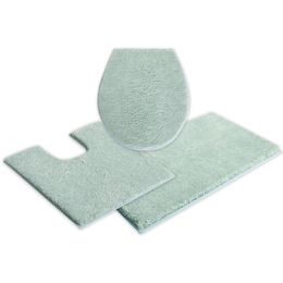 Badematte my home "Jos, Badvorleger, Badezimmer Teppich" Gr. 11, grün, H:22mm, Polyester, Badematten, Badematten in Pastell-Farben, Badteppich als 3 teiliges Set erhältlich