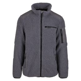 Allwetterjacke Brandit "Brandit Brandit Men Ramble Teddyfleece Jacket", Herren, Gr. L, blau (antracite), 100% Polyester, unifarben, normal, amerikanischer Ausschnitt, Jacken