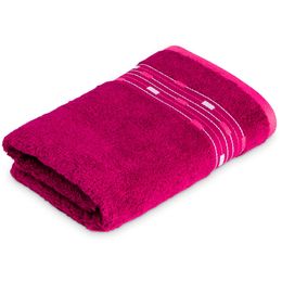 Badetuch MÖVE FOR FROTTANA "Magic Uni", lila (beere), B:67cm L:140cm, Walkfrottee, Obermaterial: 100% Baumwolle, Handtücher, mit Bordüre aus kleinen Rechtecken