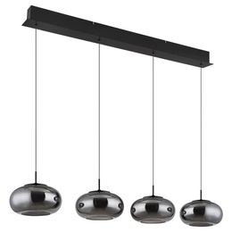 Globo LIGHTING LED-Hängeleuchte "QUINTARA", schwarz (schwarz matt), 1, Ø 20cm H: 150cm, 1 Stk., Leuchten, Pendelleuchte, Esstisch, Essbereich, Wohnzimmer, höhenverstellbar