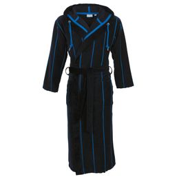 Herrenbademantel Carl Ross "530300" Gr. 48, blau (night blau), L:130cm, Velours, Hausmäntel, Langform