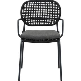 Gartenstuhl Best "Reino", grau (anthrazit), B:55,5cm H:88cm T:60,5cm, Stahl, Stühle, Outdoor Dining Stuhl