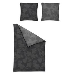 Wendebettwäsche Irisette "Glamour 8502", grau, B/L: 155cm x 200cm, 1 Stk., 1 Stk., Mako-Satin, B/L: 80cm x 80cm, 2 Stk., Mako-Satin, Obermaterial: 100% Baumwolle, Bettwäsche, edel und hochwertig