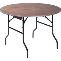 Klapptisch Essentials "Bankettisch/Klapptisch", schwarz (schwarz, holz), B:152cm H:76cm T:152cm, 13-lagige Sperrholzplatte 18mm mit Aluminium Kante + Stahl Gestell, Tische, Holz rund