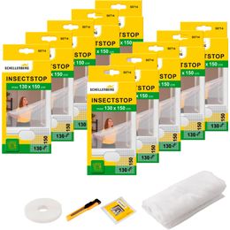 Fliegengitter-Gewebe Schellenberg "für Fenster ohne bohren", weiß (rahmen: weiß gewebe: weiß), B:130cm H:150cm, Insektenschutzgitter, Insektenschutz inkl. Befestigungsband, 130 x 150 cm, anthrazit, weiß