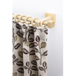 Gardinenstange Garesa "CUBUS", beige (natur), L:420cm &Oslash;:20mm, Holzwerkstoff, Gardinenstangen, Vorhanggarnitur, verl&auml;ngerbar, Endkappe, mit Ringe